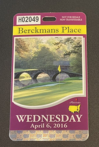 2016 Masters Berckmans Place Badge Wednesday, April 6th | eBay
