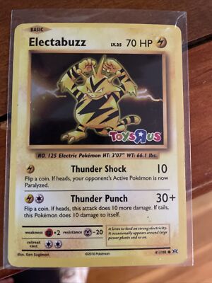 Electabuzz LV. 35 70 HP NO 125 Electric Pokemon 2016 Toys R Us Edition ...