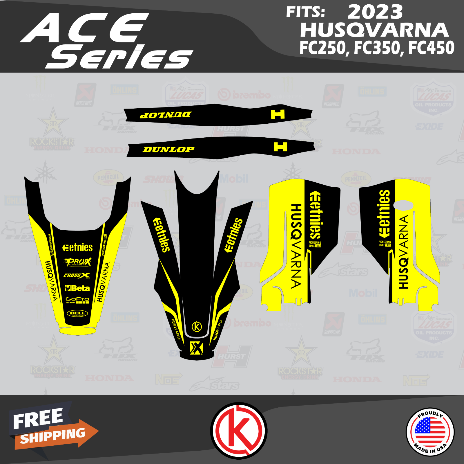 Graphics Kit for Husqvarna FC250 FC350 FC450 (2023+) Ace Series ...