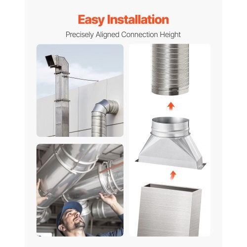 Duct Boot, 3-1/4 x 10 x 6 inch Duct End Boot, Galvanized to Round ...