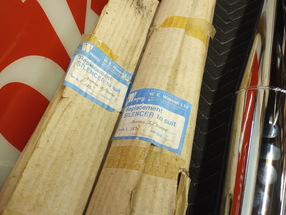 New NOS Norton Wassell Muffler Silencer Pair Norton Interstate Commando ...