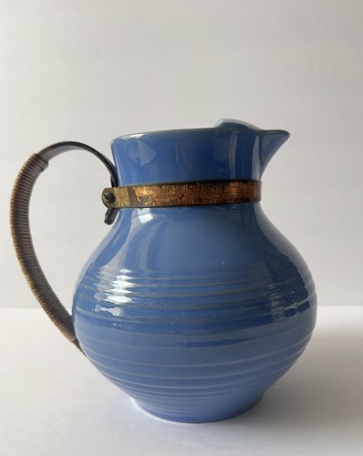 Bauer Los Angeles Ice Lip Water Pitcher With Copper And Rattan Handle ...