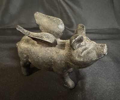 Cast Iron Flying Pig ~ Paperweight Door Stop Figurine | eBay