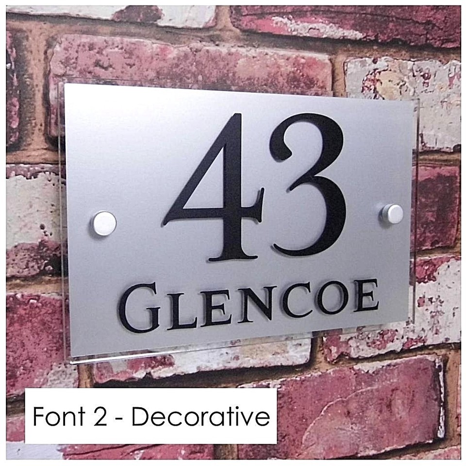 Contemporary House Sign Door Number Address Plaque Modern Acrylic ...