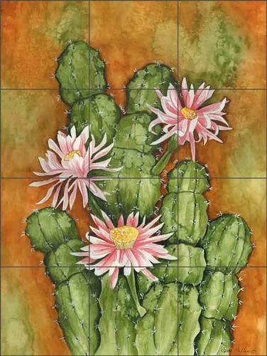 Cactus Tile Backsplash Sara Mullen Southwest Art Ceramic Mural SM024 | eBay