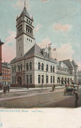 Post Office Building Worcester Massachusetts MA Posted Antique Postcard ...