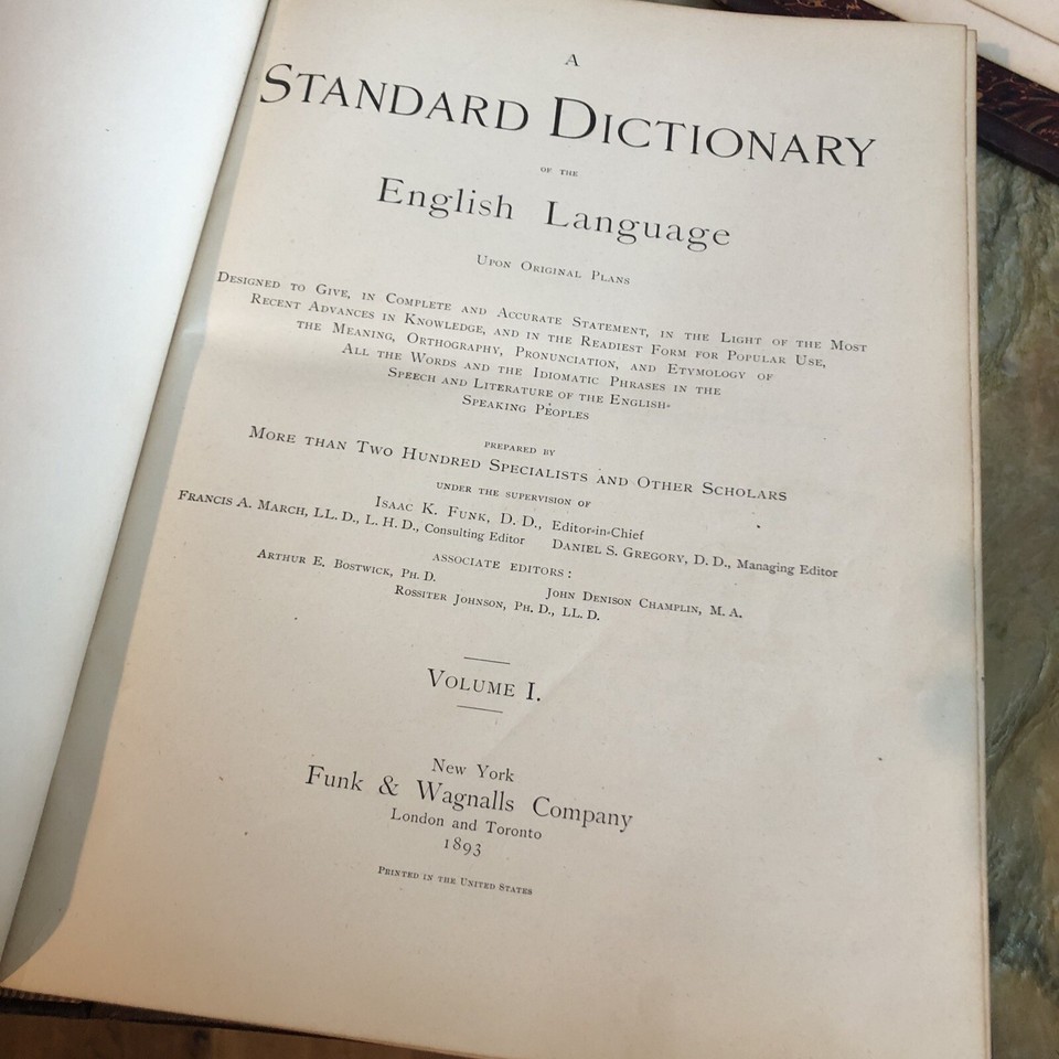 Antique 1893 & 1895 Standard Dictionary of the English Language Books ...