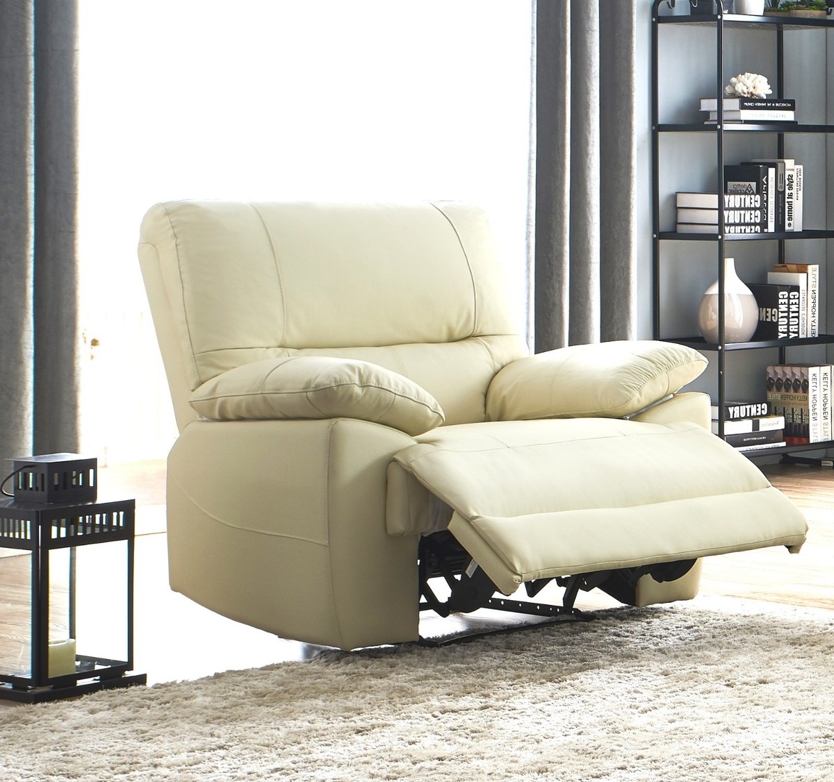 Ivory leather recliner chair store