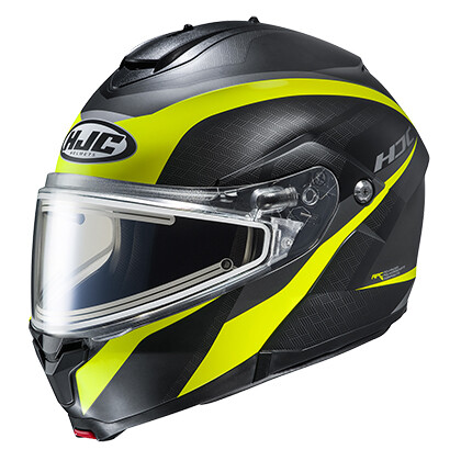 HJC C91 Electric Modular Taly Snow Helmet Black/Hi Viz Semi Flat 4X | eBay