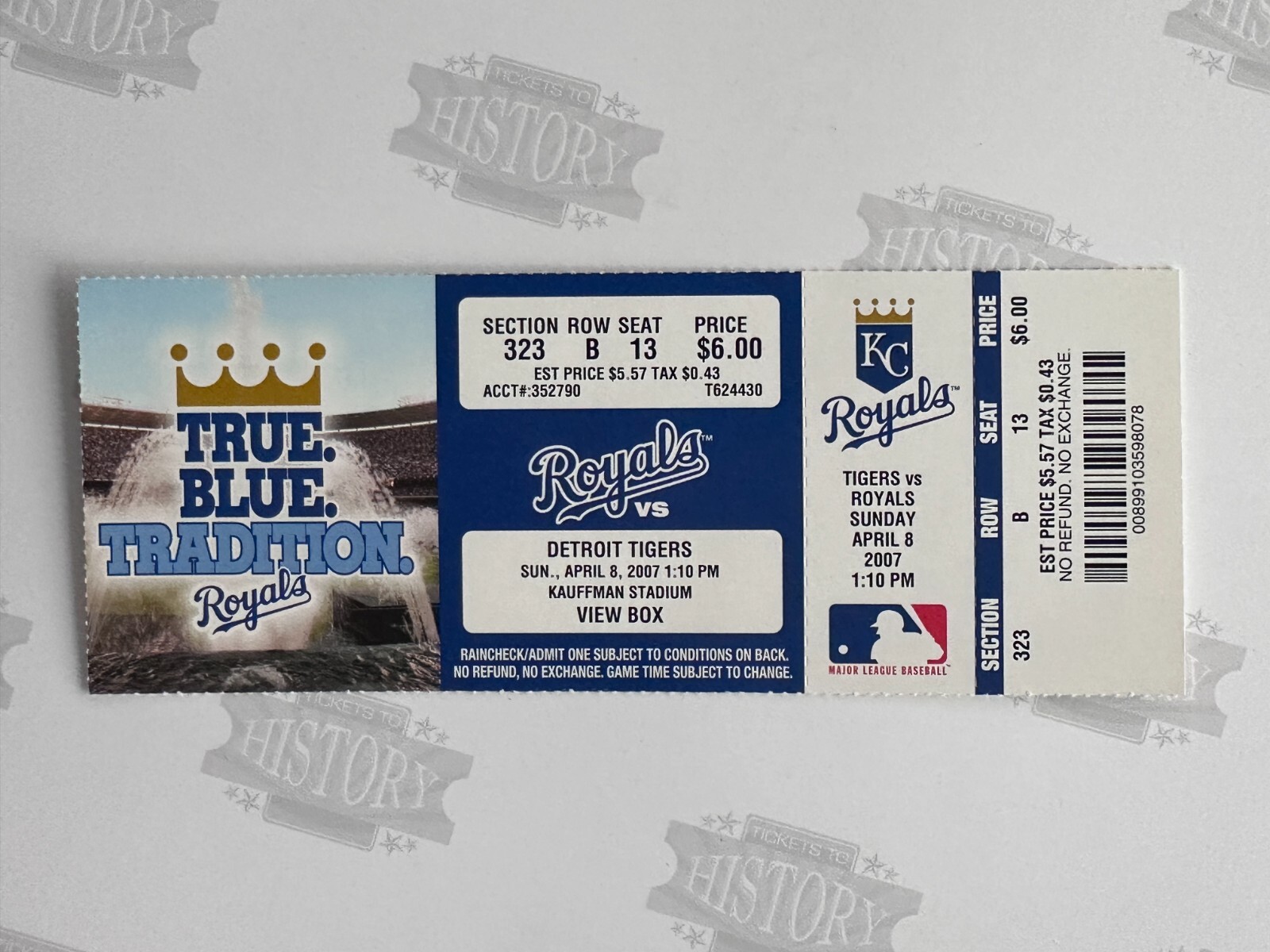 2007 Detroit Tigers at Kansas City Royals Ticket 4/8/07 Pudge Home Run ...