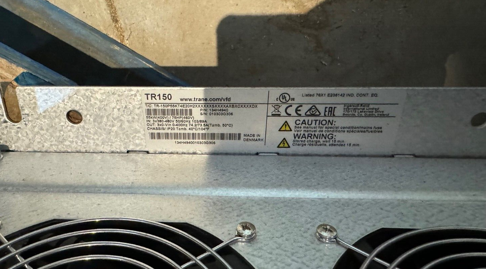 Trane, TR150, 37kW 50HP 380-480v VFD Variable Speed Drive HVAC 134H4936 ...