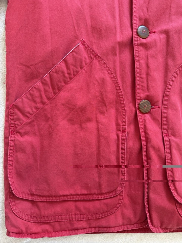 J.Crew Red Barn Jacket Corduroy Collar Plaid Lined Field Coat Cotton XS ...
