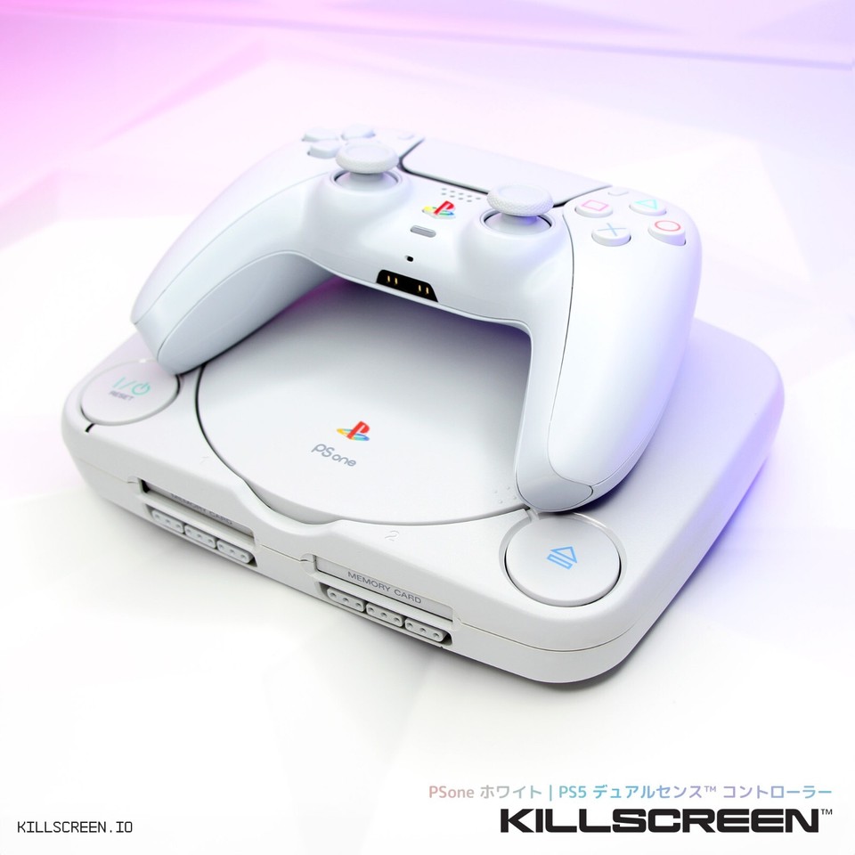 PSone White Killscreen Retro DualSense Pro PS5 Controller 30th Clicky Triggers | eBay