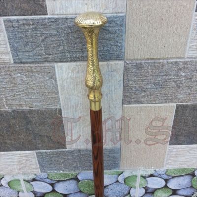 VICTORIAN STYLE BRASS DESIGNER HANDLE WALKING STICK CANES WOODEN ROYAL ...