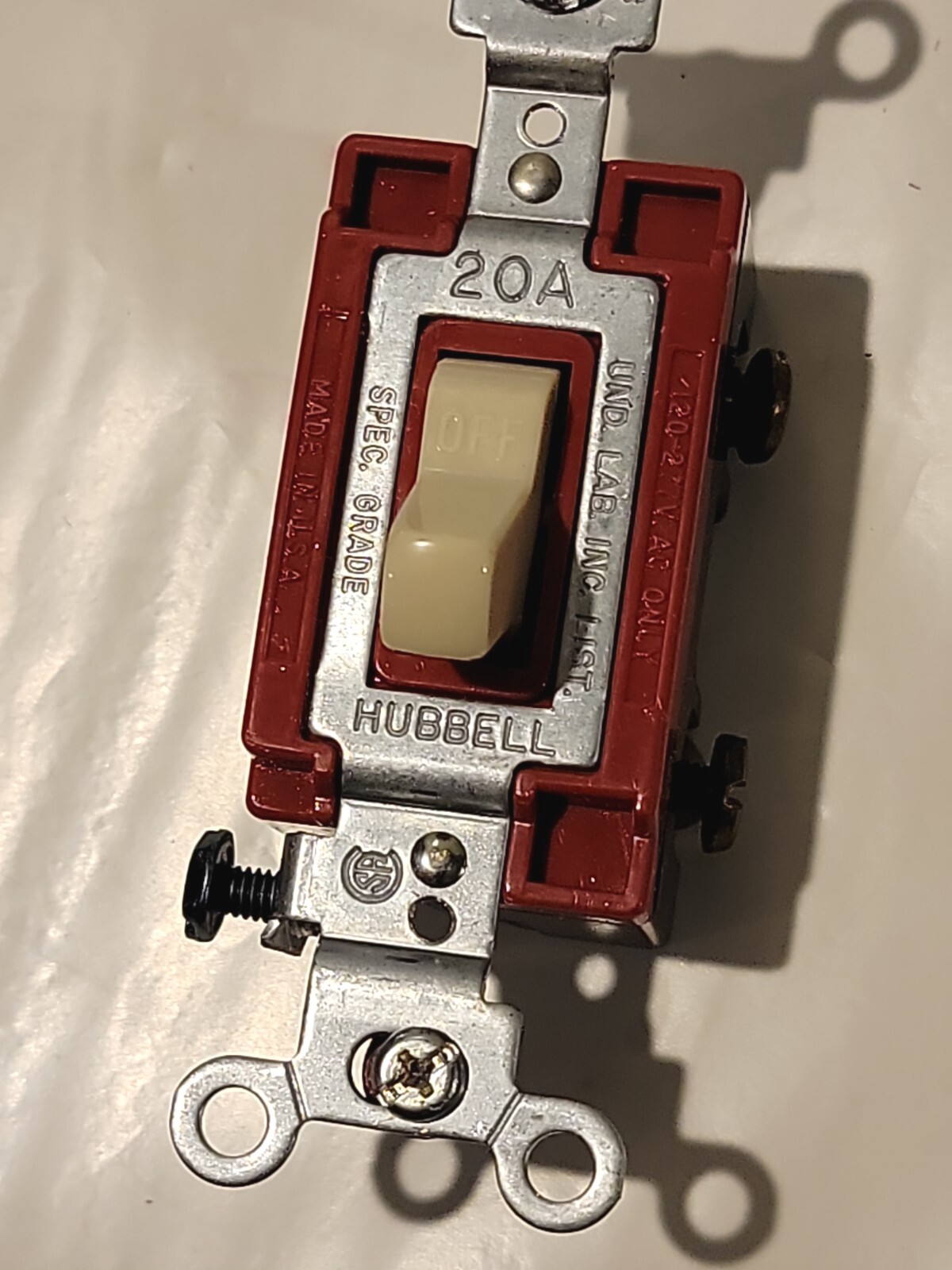 Hubbell NIB CS1221I One Single Pole Ivory Switch Spec Grade Toggle, 20A ...