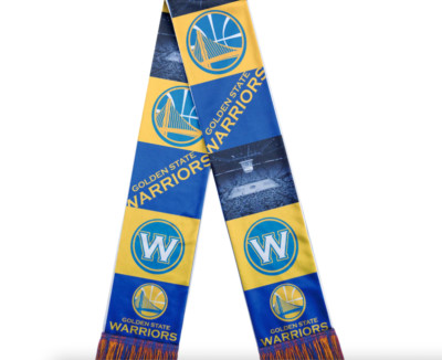 Golden State Warriors Basketball Royal Bar Scarf Winter Neck Double ...