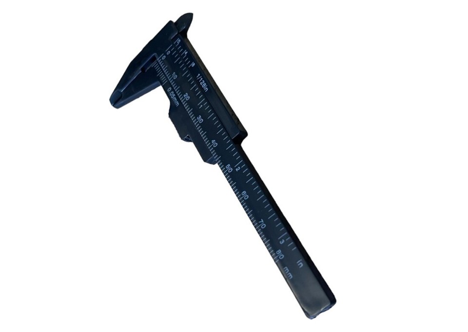 Mini Vernier Caliper Sliding 3” 80mm Gauge Plastic Inside Outside ...