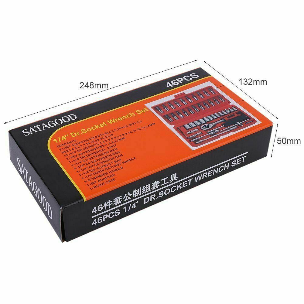 46pcs Socket Set | Wrench Set and Screwdriver Bit Sets Drive Socket ...