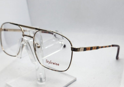 STYLEWISE KEVIN MEN'S METAL EYEGLASSES 54-18-140 AMBER WITH SOFT CASE ...