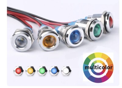 12mm LED Metal Indicator light waterproof Signal lamp 12v to 24 v ...
