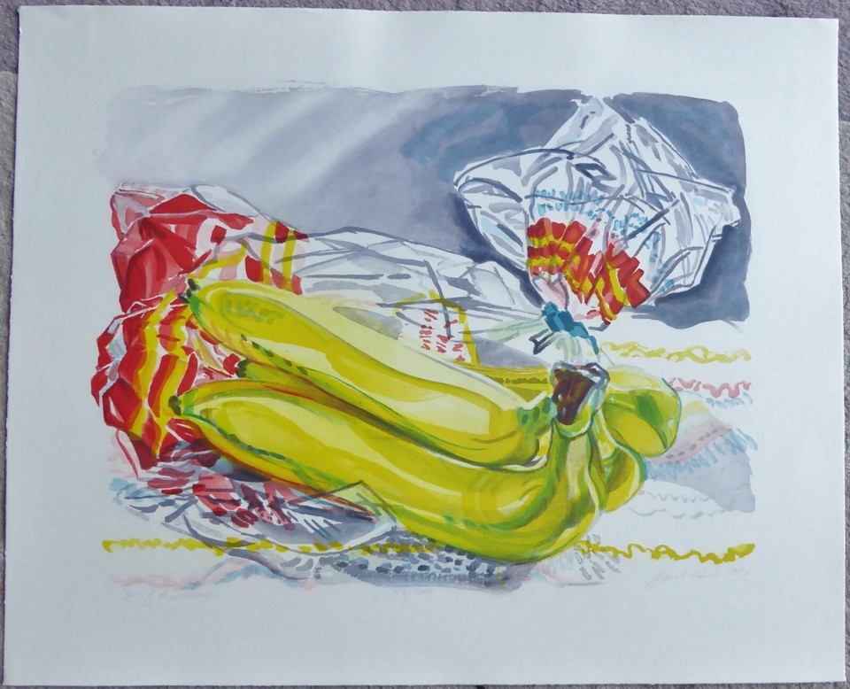 Janet Fish Bag of Bananas 1996 Realism Hand signed Aquatint Etching US ...
