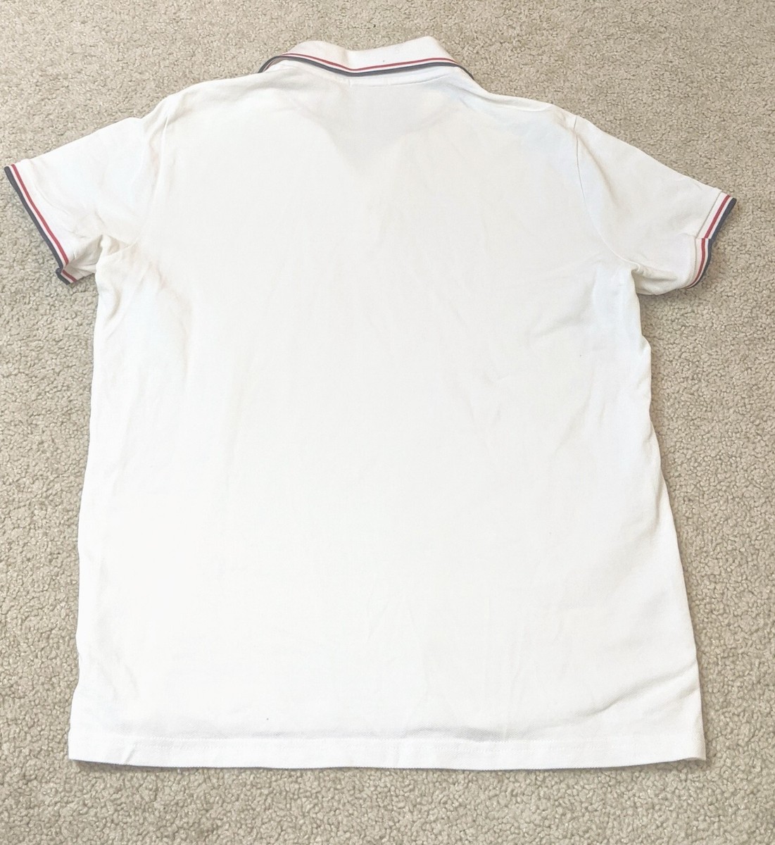 Moncler Men's Polo Maglia Polo Manica Corta White Sz L Flag Moncler Men's Polo Maglia Polo Manica Corta White Sz L Flag