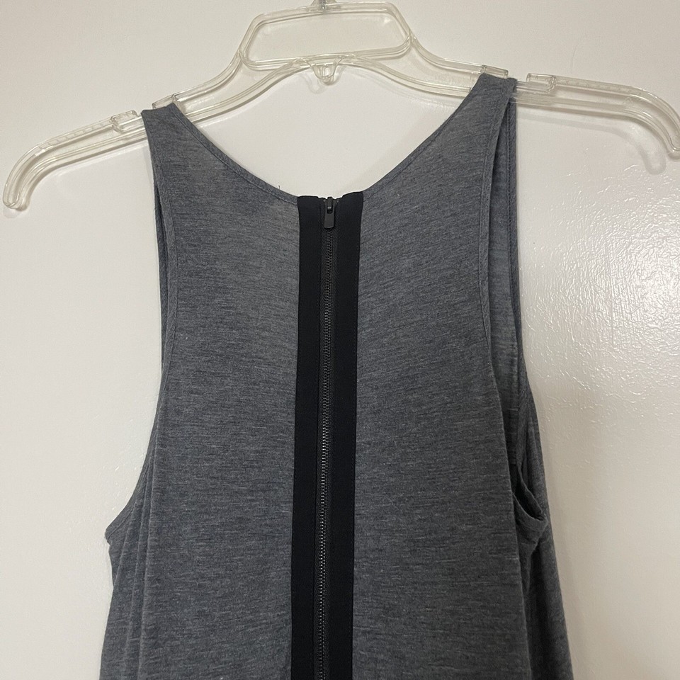 Theory Cyra Serenity Gray tank black combo mini dress with pockets size ...