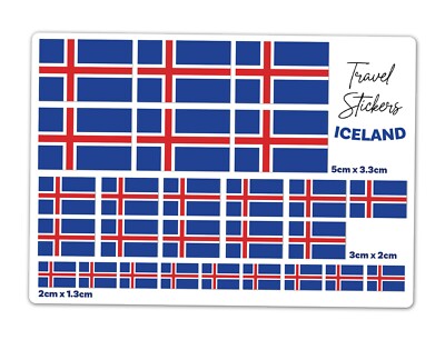 A5 Sticker Sheet Iceland Flag Vinyl Stickers - Flags World Travel ...