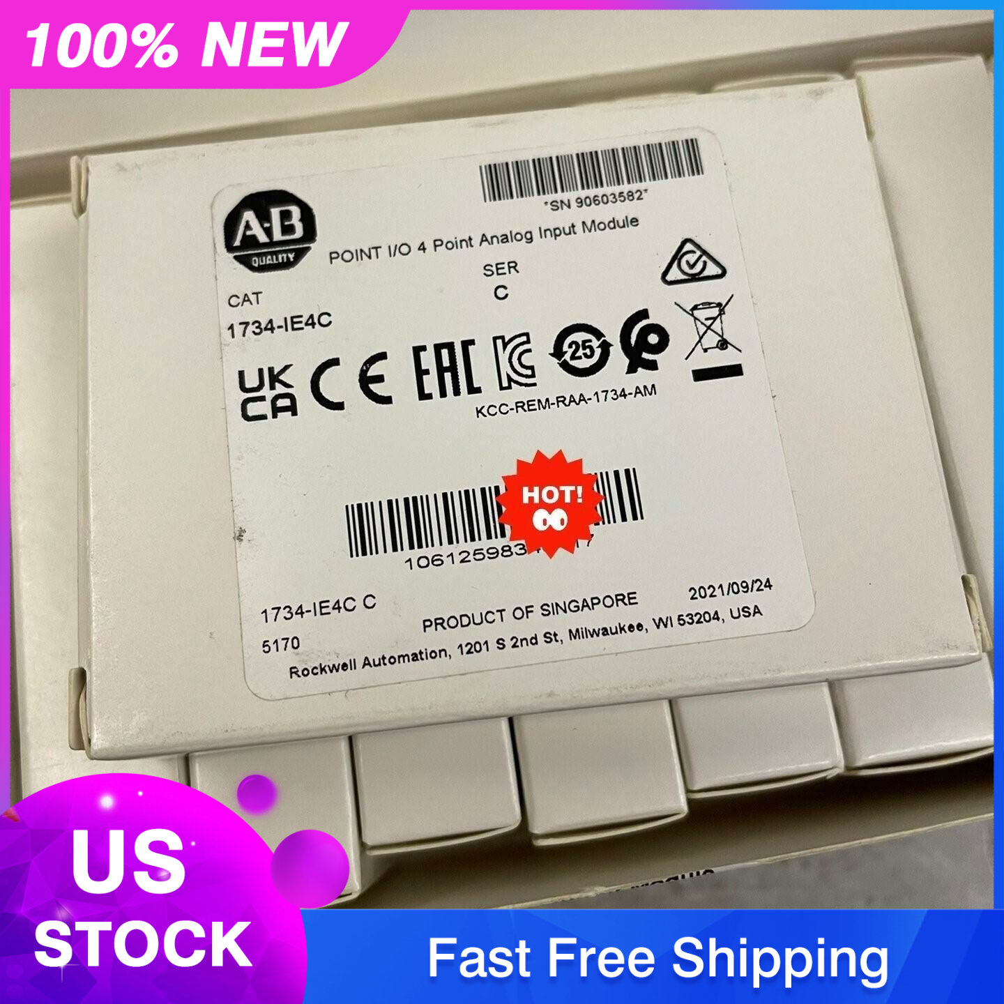 NEW Allen-Bradley 1734-IE4C SER C POINT I/O 4 Point Analog Input Module ...