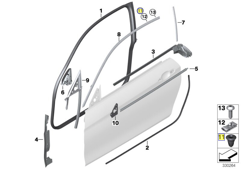 BMW Body Trim Strip Clip Grommet Insert Black 8150943 51318150943 New ...