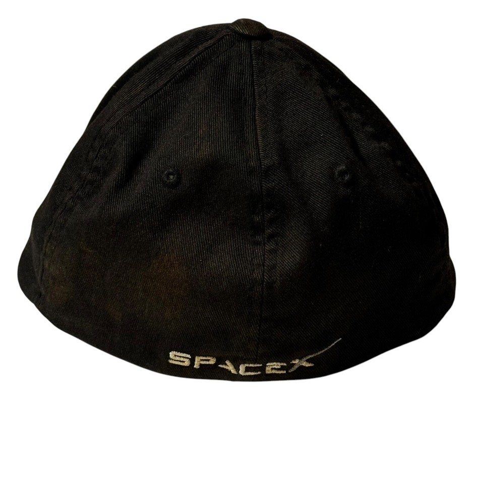 Authentic Spacex Dragon Capsule Hat Cap Flexfit Black NASA Elon Musk S ...