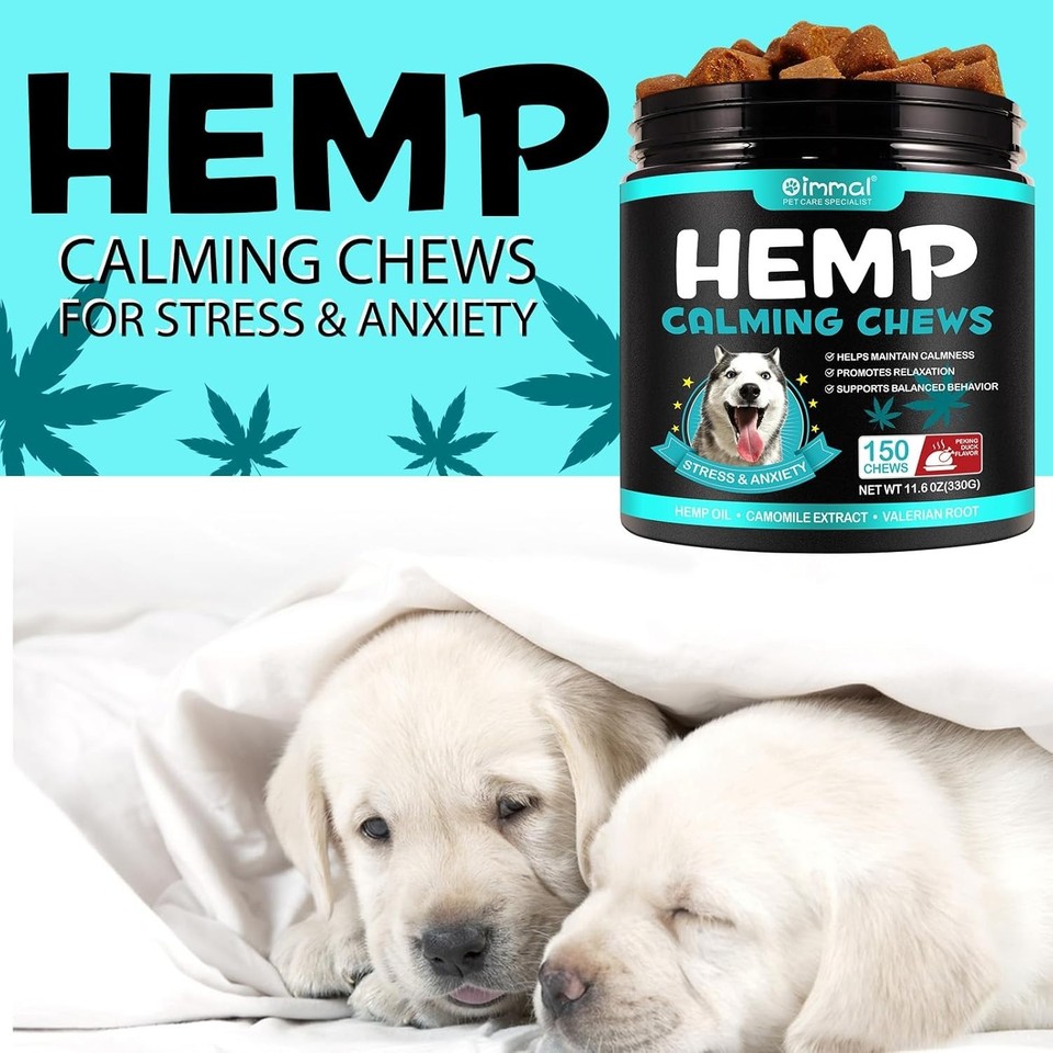 Hemp Calming Chews for Dogs 150 Count 11.6 oz, Dog Calming Treats ...
