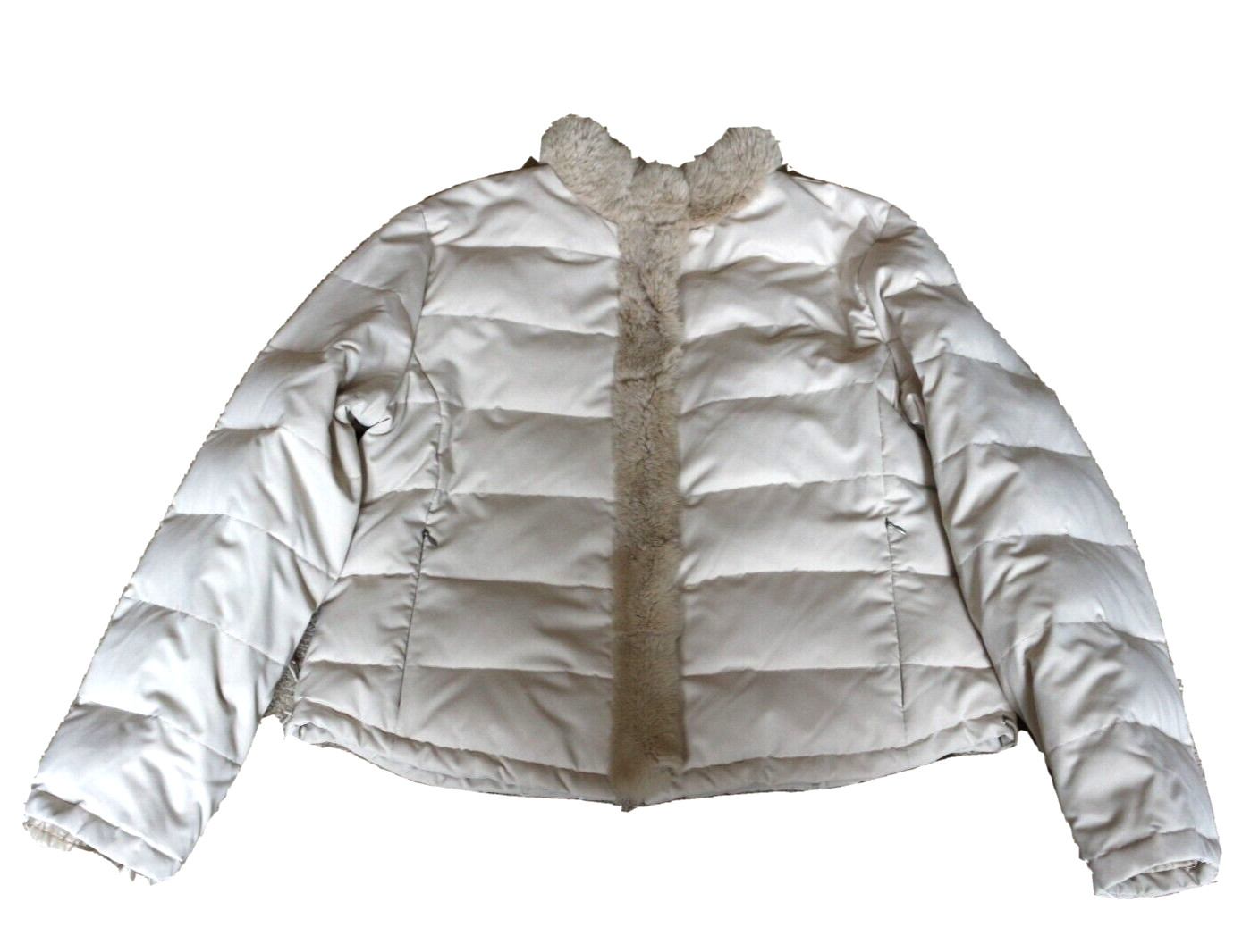 Calvin Klein Cream Down feather Jacket XL - Fake fur … - Gem