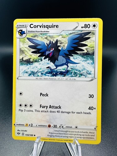 Pokemon TCG - Corvisquire 155/189 - Darkness Ablaze 2020 | eBay