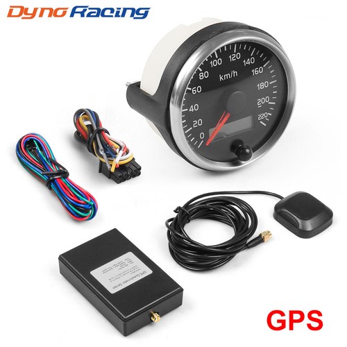 For 12V/24V 85mm GPS Speedometer 0-220km/h Speed Gauge Meter w/Sensor ...