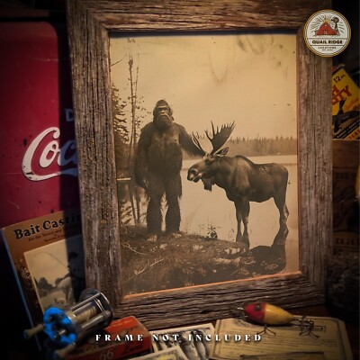 Vintage Bigfoot Sasquatch Moose Photography Art Print Deer Hunting ...