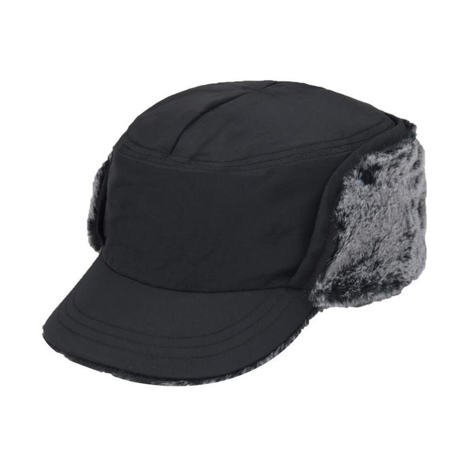 Winter Padded Hat Ear Flaps Thermal Hats Cold Weather Flat Caps Warm ...