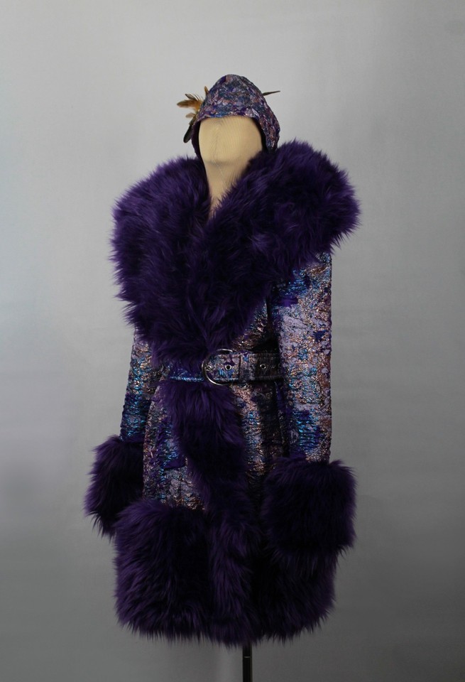 1920s Style Coat with Fur Trim Cocoon Coat Drag Queen Erte Fashion ...