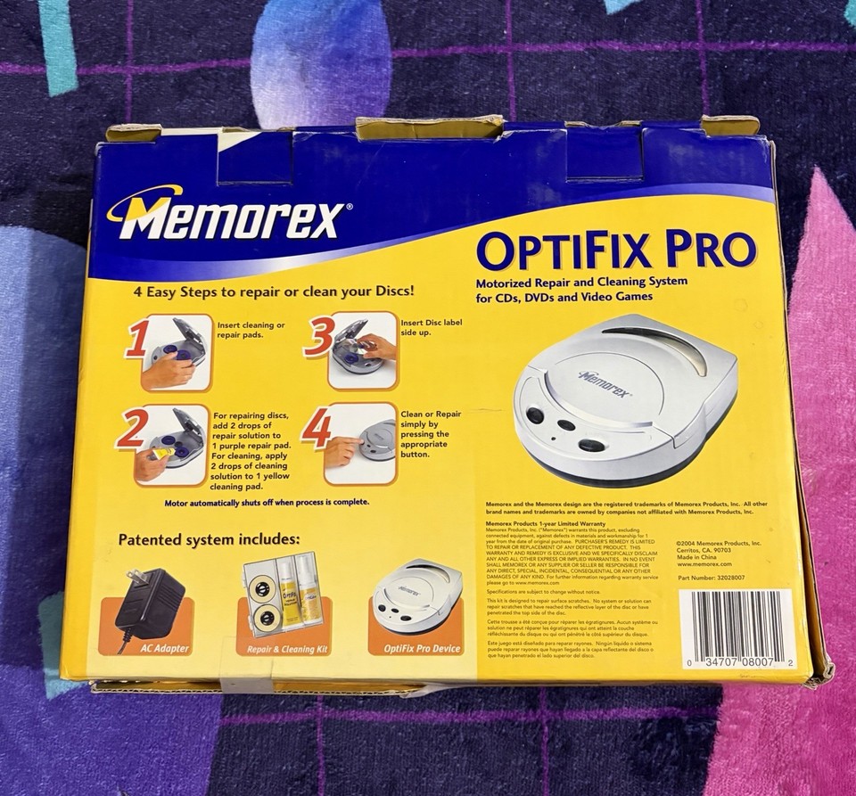 Memorex OptiFix Pro Motorized CD DVD Video Game Repair System SEALED ...