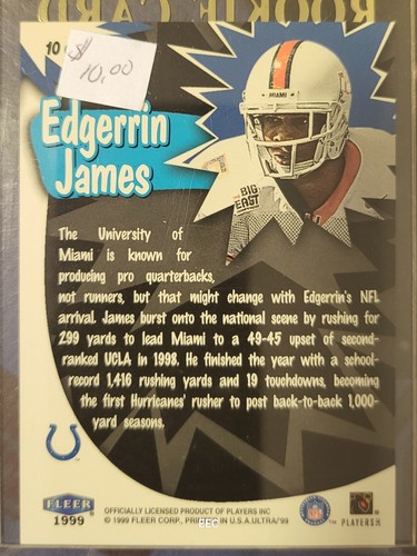 Edgerrin James 1999-01 🏈🏈 3 Card Lot | eBay