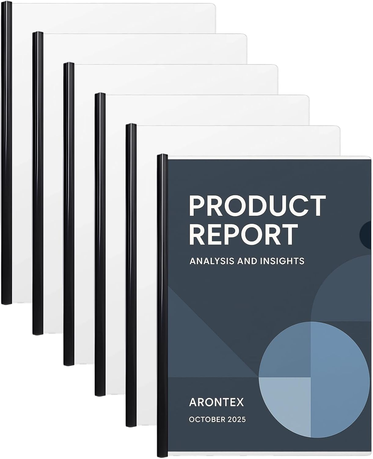Report Covers - 6 Set Clear Report Covers with Sliding Bar, Report ...