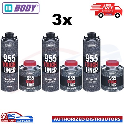 3X HB BODY 955 TOUGH BED LINER COATING 1 BOTTLE KIT - WITH HARDENER ...
