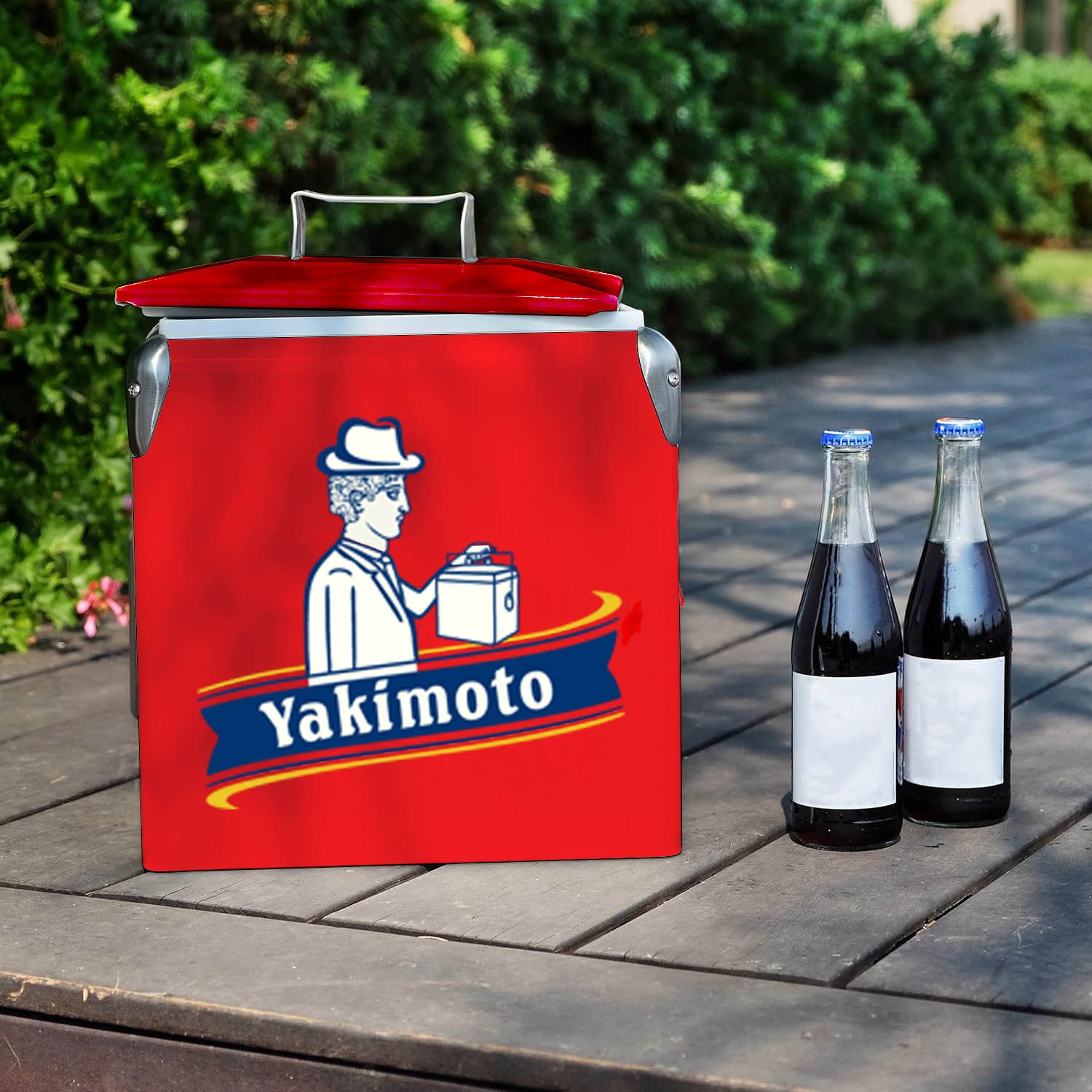 Retro Metal Cooler Yakimoto 13L Ice Chest w/ steel handle for BBQ RV ...