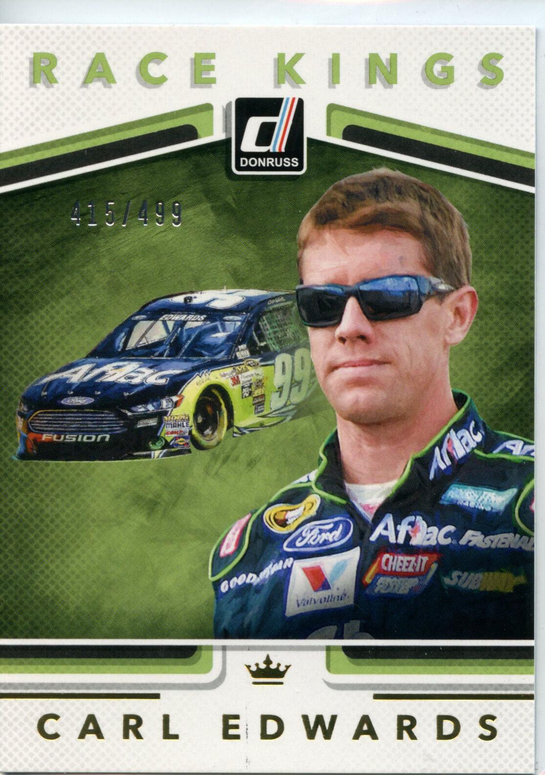2018 Panini Donruss NASCAR - Race Kings Carl Edwards #3 Gold Foil /499 ...