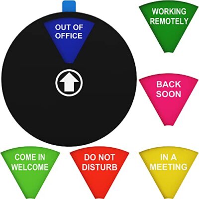 6 Options Office Door Signs, Out of Office, Working 6 Options, 6 Inches ...