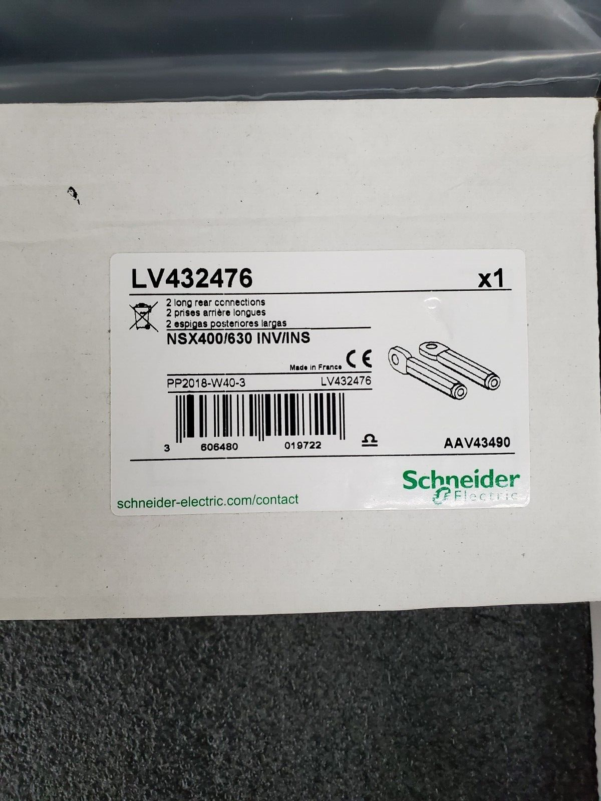 Schneider Electric 32477, 3 Pole, Rear Terminal Kit, 400-600A Breaker ...