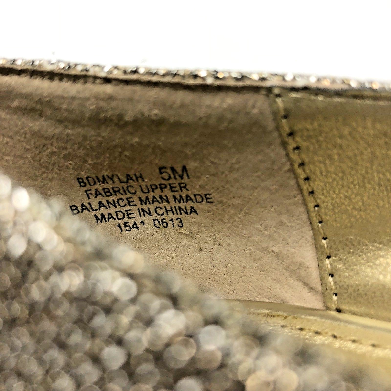 Bandolino BDMYLAH Women Gold Sparkly Open Toe Heel Shoe Size 5M Pre ...