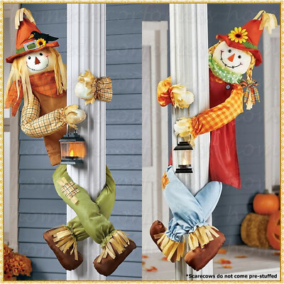 Fall Scarecrow Lighted Lantern Tree Porch Hugger Outdoor Yard Decor BOY ...
