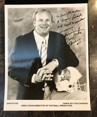 SAM WYCHE AUTOGRAPHED SIGNED AUTO NFL FOOTBALL Photo 8x10 TAMPA BAY ...