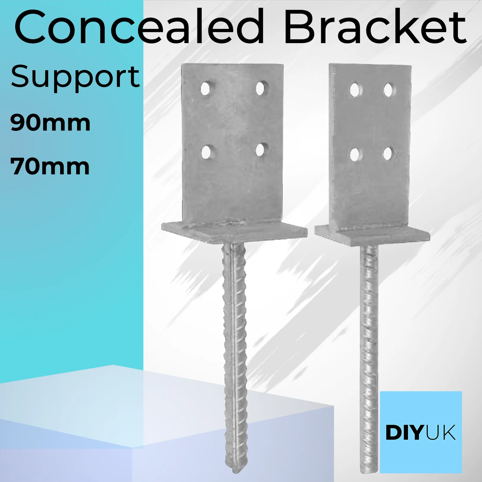Galvanised Heavy Duty Concealed Bracket Support for Fence & Pergola ...